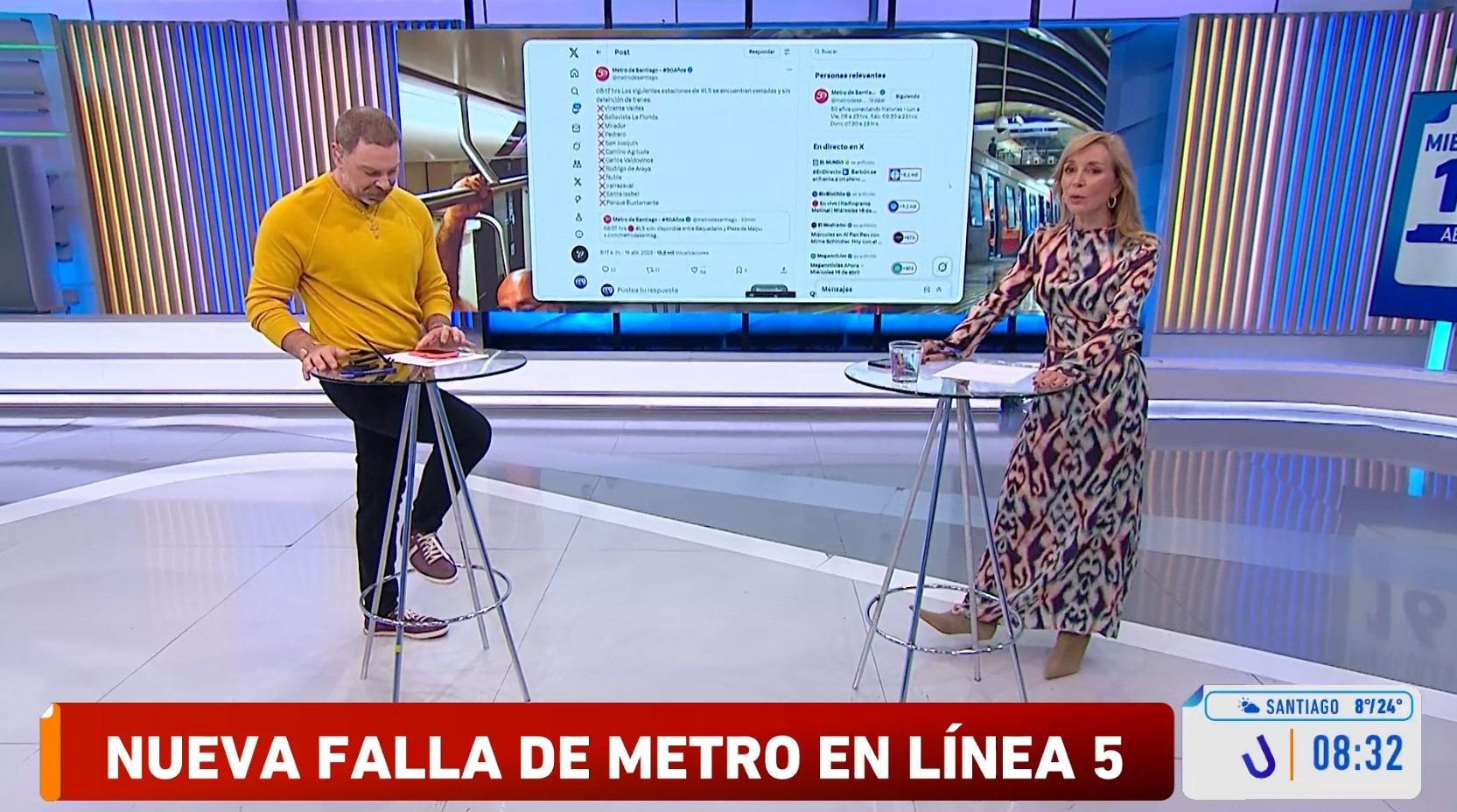 Metro de Santiago informa el cierre de estaciones en Línea 5 y retraso de su servicio tras falla ...