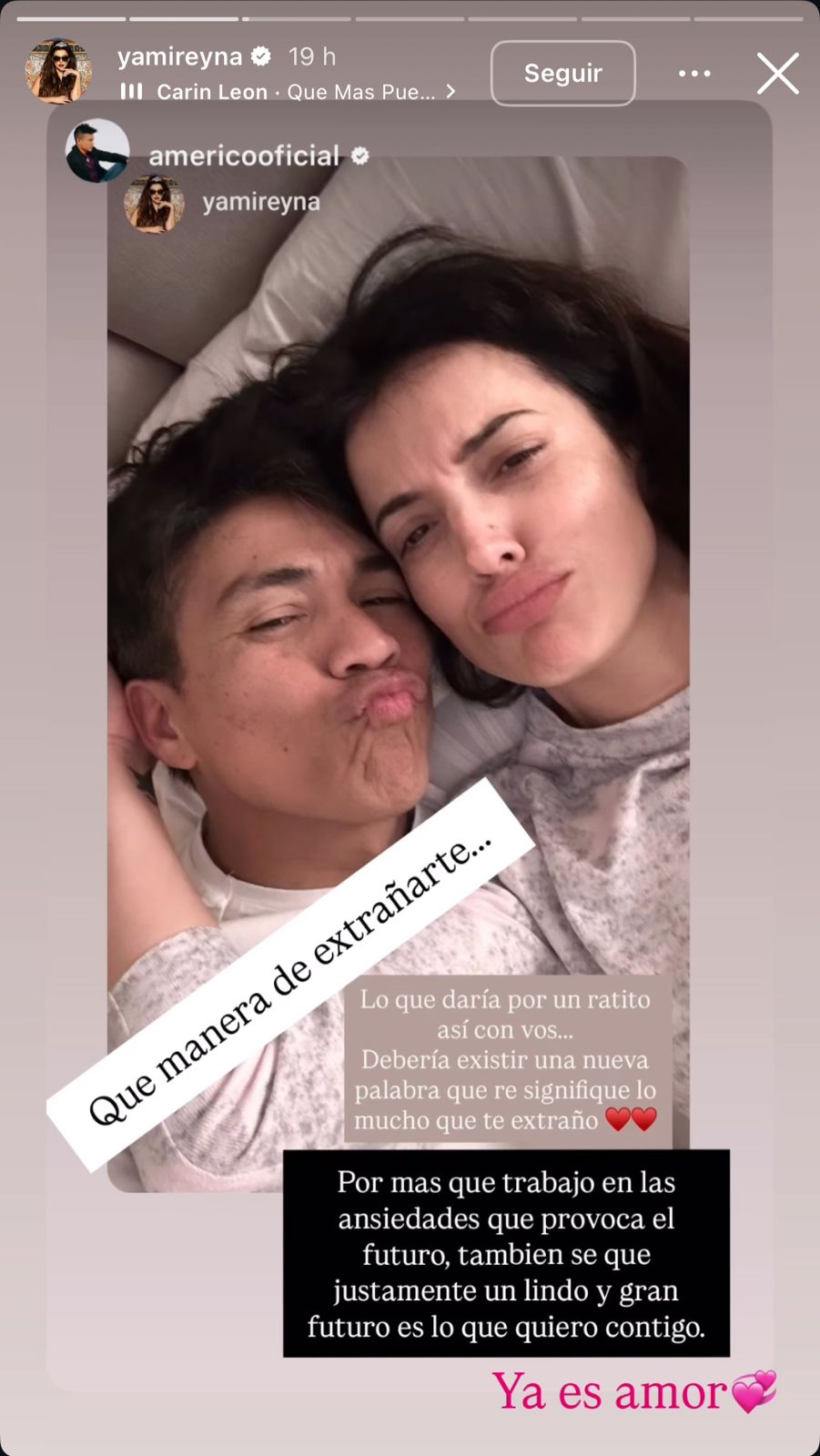 La romántica declaración de amor de Américo a Yamila Reyna: "Un gran futuro es lo que quiero ...